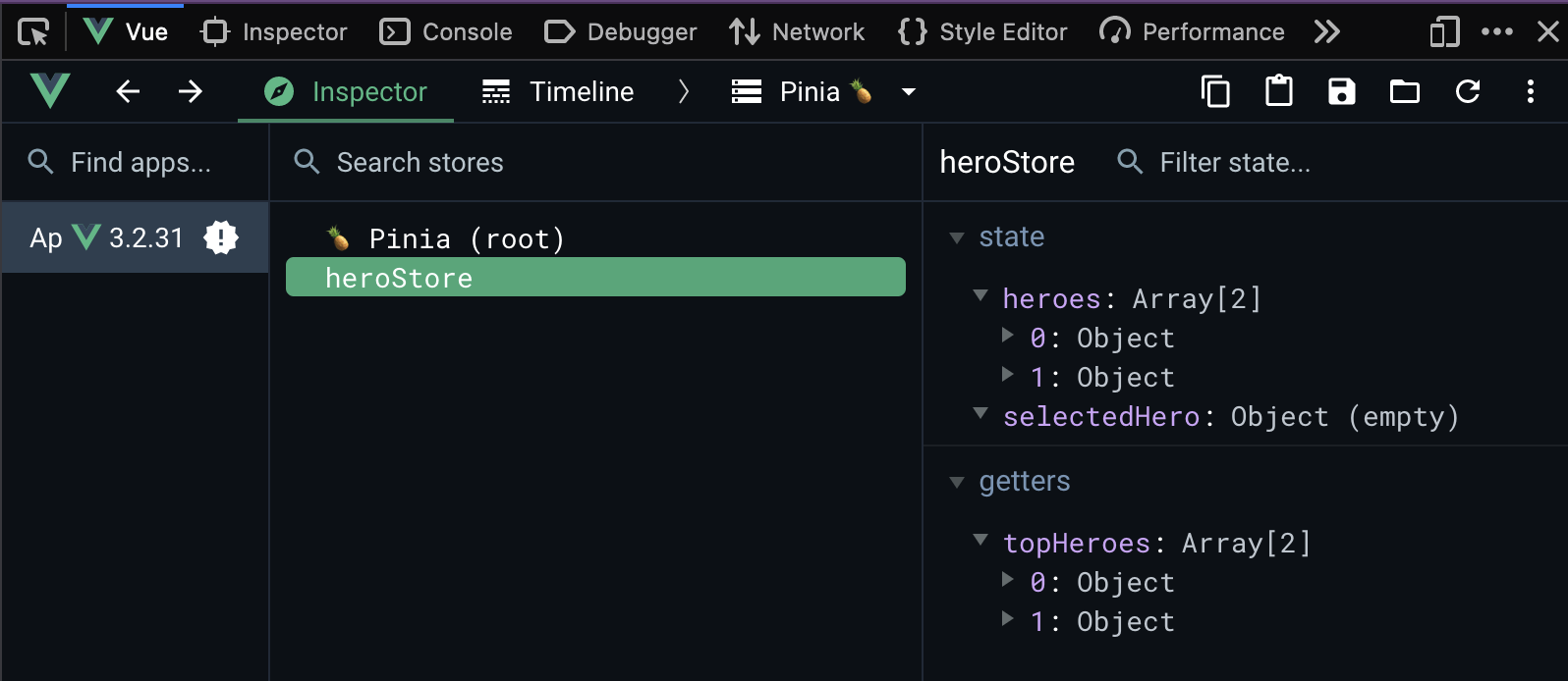 Quasar Tour of Heroes – Store (Pinia) – Code Coaching Blog